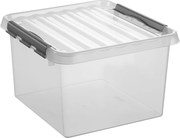 Box s víkem Q-Line, 40 × 40 × 26 cm, 26 l, transparentní