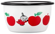Miska Moomin Joyful Apples 0,3l, smalt / bílo-červená
