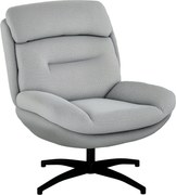HOMCOM Otáčecí Křeslo s Širokým Sedákem, Integrované Područky, Čalouněný Relaxační Křeslo s Voděodolným Vzhledem Chenille, Ocelové Nohy, pro Obývací P