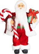 Dekorace MagicHome Vánoce, Santa, s dárkem, červený, 45 cm (45 cm)