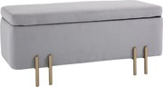 HOMCOM úložný otoman s potahem, 70L, s kovovými nohami do vstupu a obývacího pokoje, 100x40x42 cm, světle šedý | Aosom
