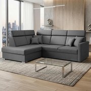 Sedací souprava SLIM XL | 180x238 cm | levá | rozkládací + úložný prostor | letto 97 grafitová EASY CLEAN