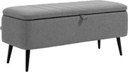 HOMCOM Úložná Lavice s Polstrovaným Sedadlem, Ottoman s Ocelovými Nohami, Úložný Truhlicový Stolek do Obývacího Pokoje, Ložnice nebo Chodby 102 x 40 x