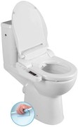 Sapho Sapho, HANDICAP WC kombi zvýšené sedátko s elektronickým bidetem BLOOMING EKO PLUS, Rimless, zadní odpad, bílá, NB-1160D-1