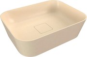 Polysan Banera - Umyvadlo na desku 50x35 cm, bez přepadu, bez otvoru pro baterii, matná béžová 14596.81