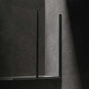 OMNIRES Kingston - Vanová zástěna 120x150 cm, čiré sklo/matná černá XHE20BLTR
