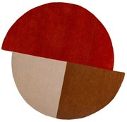 Ručně tkaný vlněný kulatý koberec v cihlové barvě ø 150 cm Mia Segment – Flair Rugs