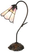 Stolní lampa Tiffany FlowerArc pink – 30x17x48 cm