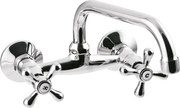 Invena Roma, umyvadlová/dřezová baterie s výlevkou typu U, délka 200 mm, chromová, INV-BC-24-00S-L