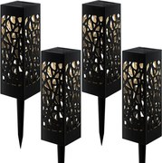 Verk Group Zahradní lampa solární dekorativní sada 4 kusů soumrakový senzor