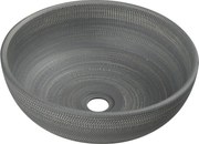 Sapho Sapho, PRIORI keramické umyvadlo, průměr 41 cm, 15 cm, barva šedá se vzorem, PI024