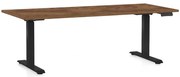 Výškově nastavitelný stůl OfficeTech D, 180 x 80 cm, černá podnož, dub silverjack