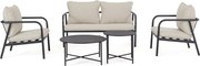 Béžový ocelový zahradní lounge set pro 4 Ostuni – Bizzotto