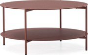Kulatý konferenční stolek se skleněnou deskou v terakotové barvě ø 83 cm Davi – MOME