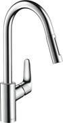 Hansgrohe Focus M41, páková dřezová baterie 240, s vytahovací sprškou, chromová, 31815000