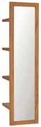 Nástěnné zrcadlo s poličkami 30 x 30 x 120 cm masivní teak 289070