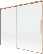 Mexen Rox, 2-křídlová posuvná vanová zástěna 190 x 150 cm, 8mm čiré sklo, měděný matný profil, 8C9-190-001-65-00