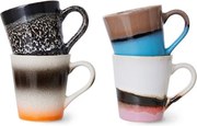 Set 4ks retro hrnek na kávu Espresso 70s Funky - 8* Ø 5,8*6,2cm / 80ml