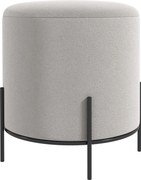 HOMCOM Sametový Ottoman Pouf s Ocelovými Nohami Ø 35 x 38 cm pro Obývací Pokoj a Ložnici | Aosom