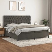 Box spring postel s matrací tmavě šedá 200x200 cm samet
