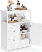 Komoda 60x30x80cm, mdf, bílá, AUK-E1154 WT