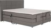 Elektrická polohovací postel, boxspring, šedá, 160x200, MURKO NEW