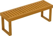 Outsunny Dvoumístná Dřevěná Zahradní Lavice s Latěmi, Nosnost 300 kg, pro Terasu a Patio 120x34x43 cm Teak | Aosom