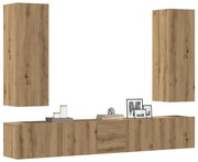 Sada 5 kusů nástěnné TV skříňka dub artisan kompozitní dřevo 3329194