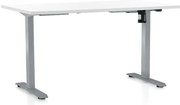 Výškově nastavitelný stůl OfficeTech A, 120 x 80 cm, šedá podnož, bílá