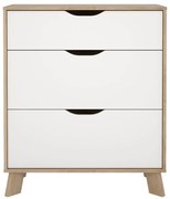 Bílá/v přírodní barvě komoda v dekoru dubu 79x92x40 cm Ikast – Tvilum