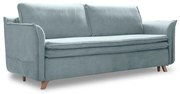 Světle modrá sametová rozkládací pohovka 225 cm Charming Charlie – Miuform