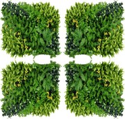 Outsunny umělá rostlinná stěna 12 kusů UV ochrana zástěna 50x50 cm vícelistý design pro zahradu balkon terasu | Aosom.de