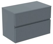 Ideal Standard Finesse - Umyvadlová skříňka, 80x44x56 cm, 2 zásuvky, Ribbed Matt ashblue E3423UQ