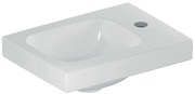 Geberit iCon - Umývátko 38x28x13 cm, bez přepadu, otvor pro baterii vpravo, bílá 501.830.00.1