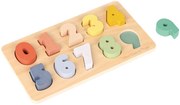New classic toy vkládací dřevěné puzzle - čísla od 0 do 9