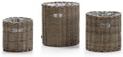 Sada šedých zahradních květináčů Bonami Essentials Natural