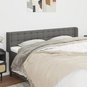 Čelo postele typu ušák tmavě šedé 163x16x78/88 cm textil 3119209
