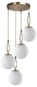 Bílé/v mosazné barvě závěsné svítidlo se skleněným stínidlem ø 30 cm Morino – Opviq lights