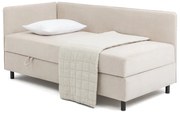 Béžová čalouněná jednolůžková postel s úložným prostorem s matrací 120x200 cm Avela – Bonami Selection