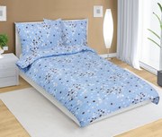 Bellatex Povlečení krepové Kytička modrá 140x200, 70x90 cm