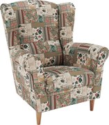 Křeslo ušák, látka patchwork Viorica 1, Charlot