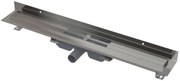 Alca - Sprchový žlab Wall Low 55 cm, s okrajem pro plný rošt a s pevným límcem ke stěně, nerez APZ116-550