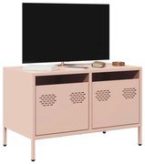 TV skříňka růžová 68 x 39 x 43,5 cm ocel válcovaná za studena