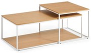 Konferenční stolky v sadě ve světle přírodní barvě 2 ks s deskou v dubovém dekoru 50x100 cm Yoana – Kave Home