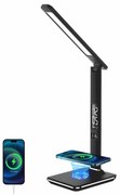 Immax 08965L-LED Stmívatelná lampa s bezdr. nabíjením KINGFISHER 8,5W/230V černá