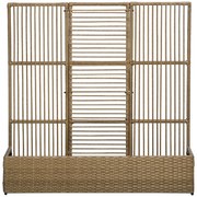 Outsunny polyratanový vyvýšený záhon s mříží, truhlík na květiny 103 x 103 x 29 cm, ideální pro zahradu a balkon, odolný proti povětrnostním vlivům a…