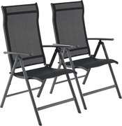 Zahradní židle RIVIERA, set 2 ks, černá SongmicsHome