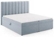 Světle modrá boxspring postel s úložným prostorem 180x200 cm Gina – Milo Casa