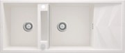 Deante Magnetic, 2-komorový granitový dřez s odkapávačem 1160x500x224 mm, bílá, DEA-ZRM_A213