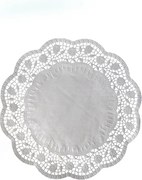 Wimex 72322 - dekorativní krajka průměr 22 cm, kulatá, bílá - 100 ks